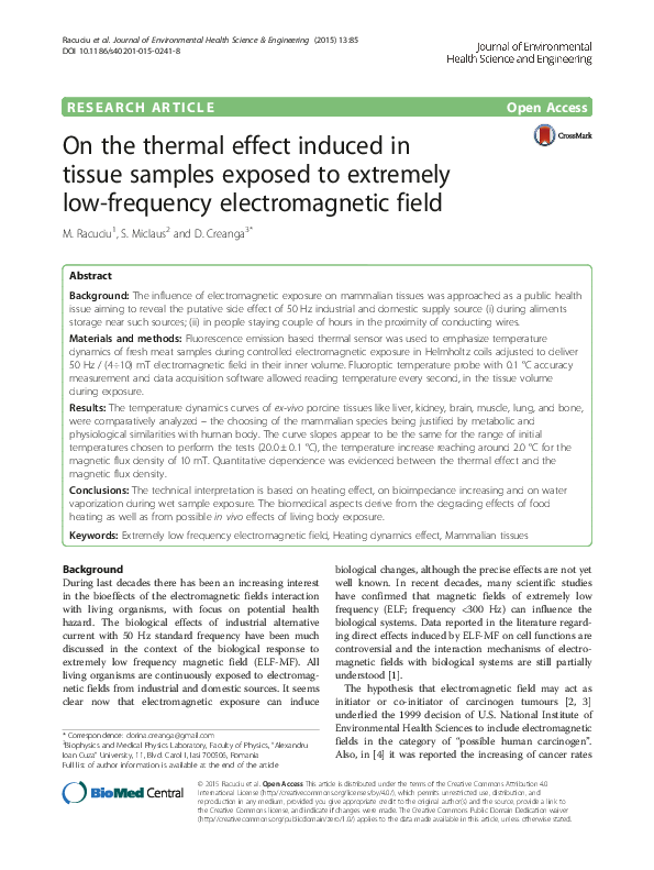 (PDF) On the thermal effect induced in tissue samples exposed to ...