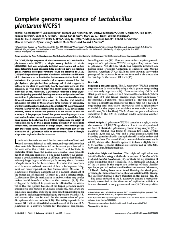 (PDF) Complete Sequences of Four Plasmids of Lactococcus lactis subsp ...