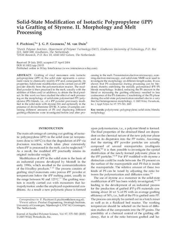 (PDF) Solid-state modification of isotactic polypropylene (iPP) via ...