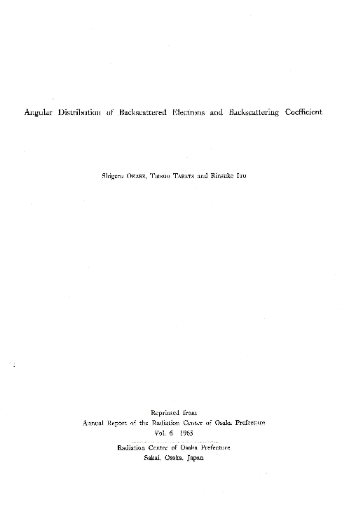(PDF) Angular distribution of backscattered electrons and backscattering coefficient