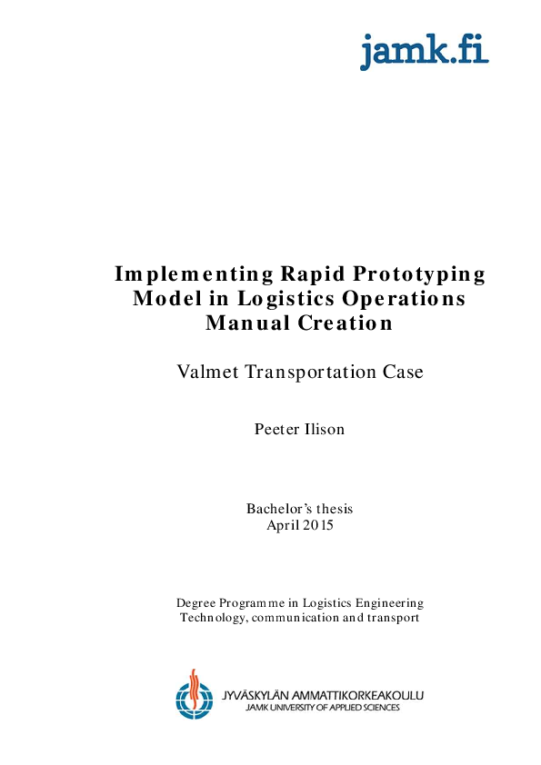 (PDF) Implementing Rapid Prototyping Model in Logistics Operations ...