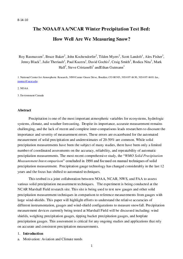 (PDF) How Well Are We Measuring Snow: The NOAA/FAA/NCAR Winter ...