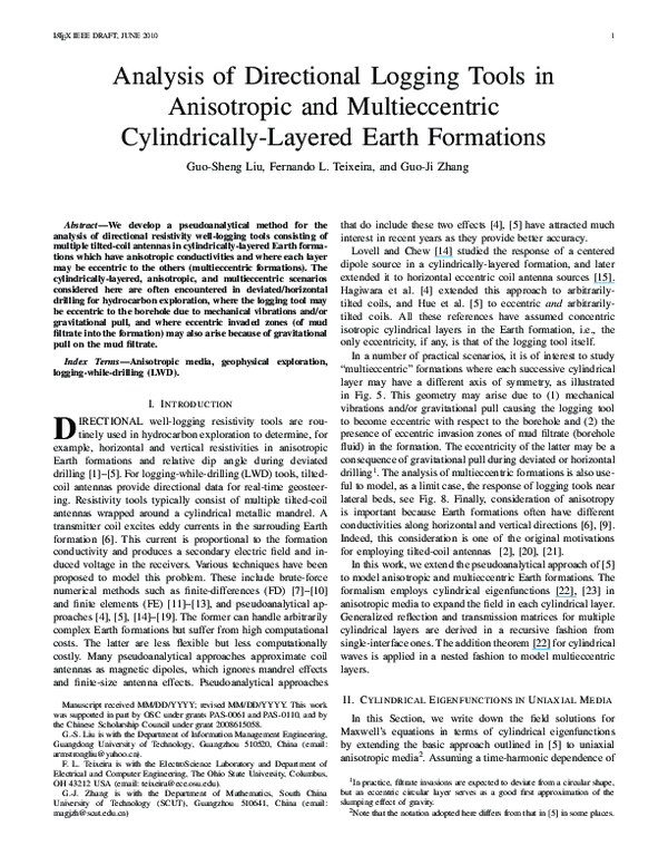 (PDF) Analysis of Directional Logging Tools in Anisotropic and Multieccentric Cylindrically ...