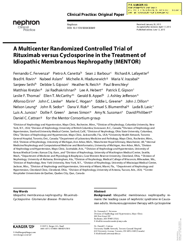 (PDF) A Multicenter Randomized Controlled Trial of Rituximab versus ...