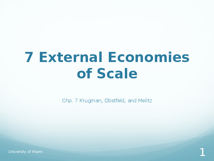 (PPT) External Economies of Scale