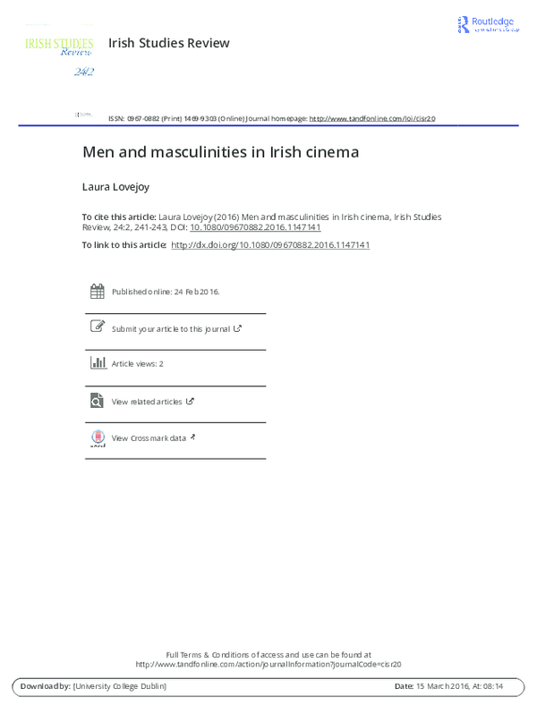 (PDF) Men and Masculinities in Irish Cinema by Debbie Ging (review)