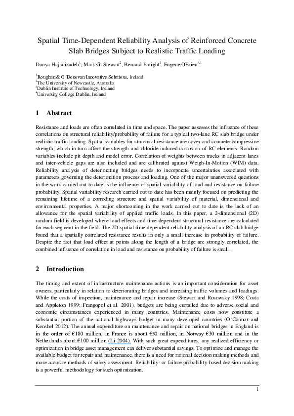 (PDF) Spatial time-dependent reliability analysis of corrosion damage and the timing of first ...