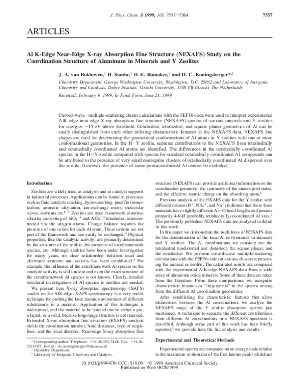 (PDF) Al K-Edge Near-Edge X-ray Absorption Fine Structure (NEXAFS ...