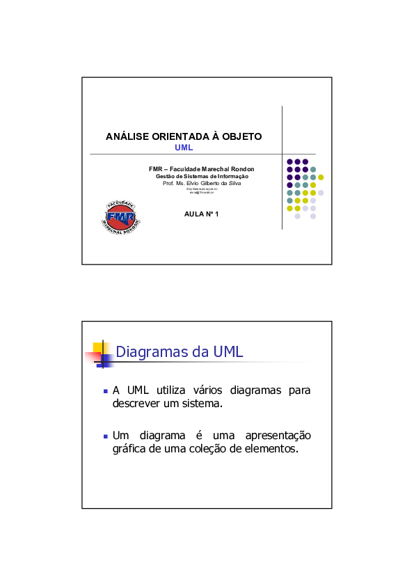 (PDF) ANÁLISE ORIENTADA À OBJETO UML FMR – Faculdade Marechal Rondon ...