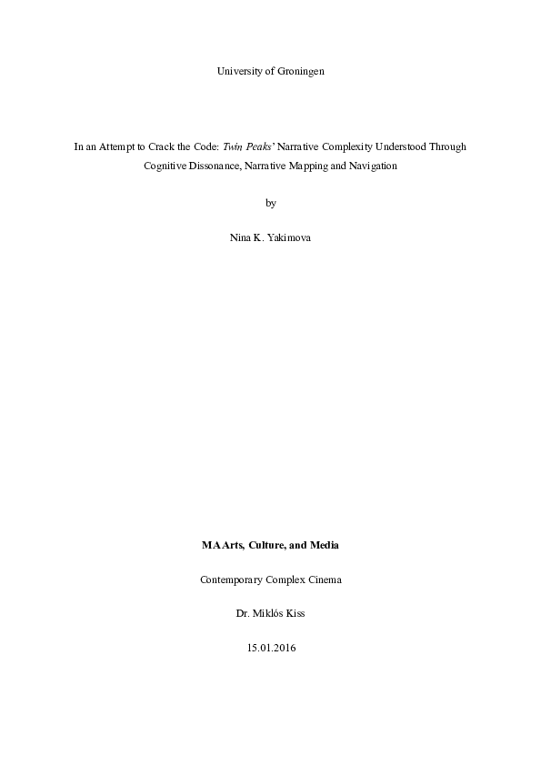 (DOC) An Attempt to Crack the Code: Twin Peaks’ Narrative Complexity ...
