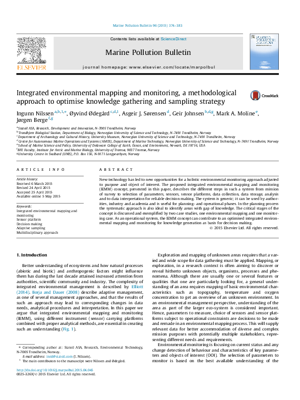 (PDF) Integrated environmental mapping and monitoring, a methodological ...
