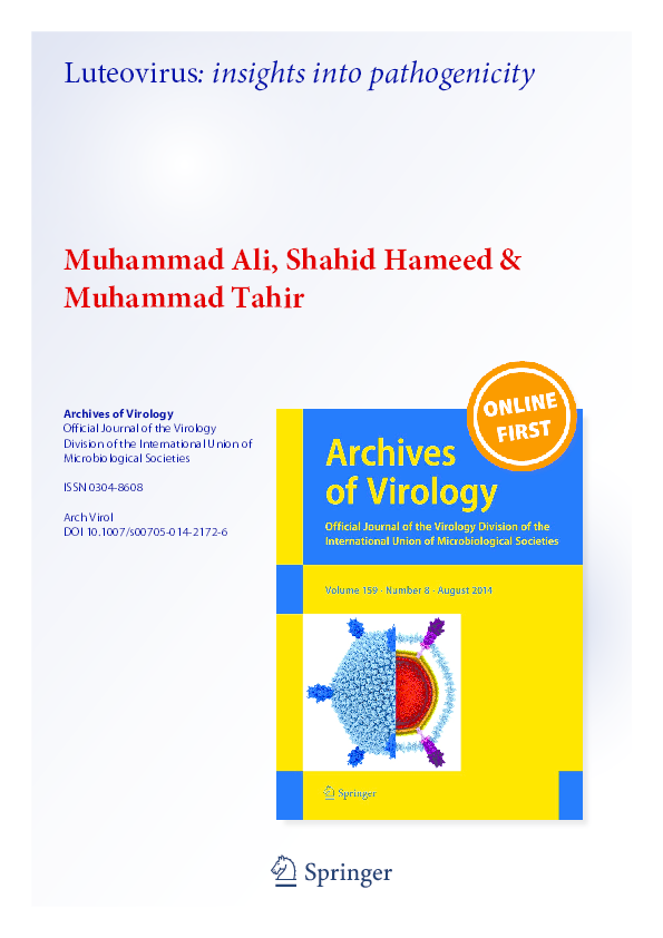 (PDF) Luteovirus: insights into pathogenecity | Muhammad Ali and M ...