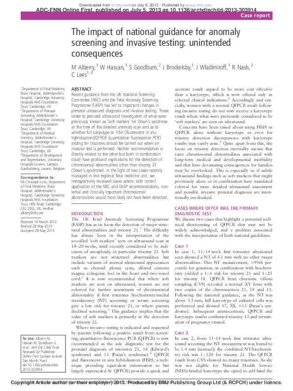 (PDF) OP17.04: Unintended consequences of UK guidance for anomaly ...