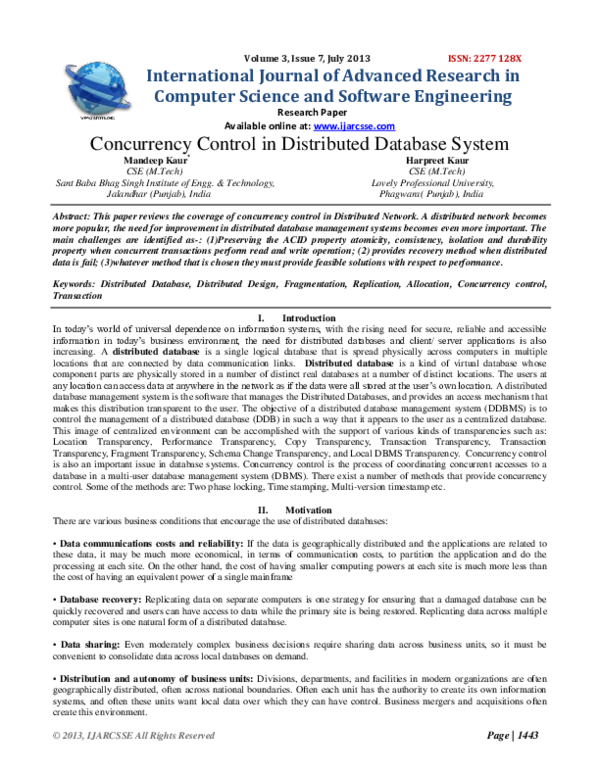 Concurrency Control Pdf