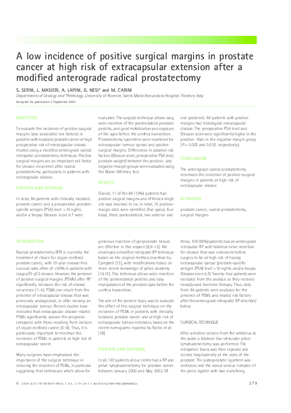 (PDF) A low incidence of positive surgical margins in prostate cancer ...