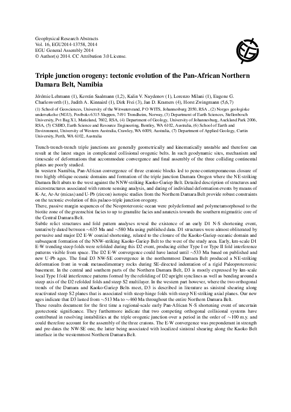 (PDF) Triple junction orogeny: tectonic evolution of the Pan-African ...