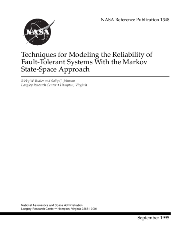Pdf Techniques For Modeling The Reliability Of Fault Tolerant System S With The Markov State