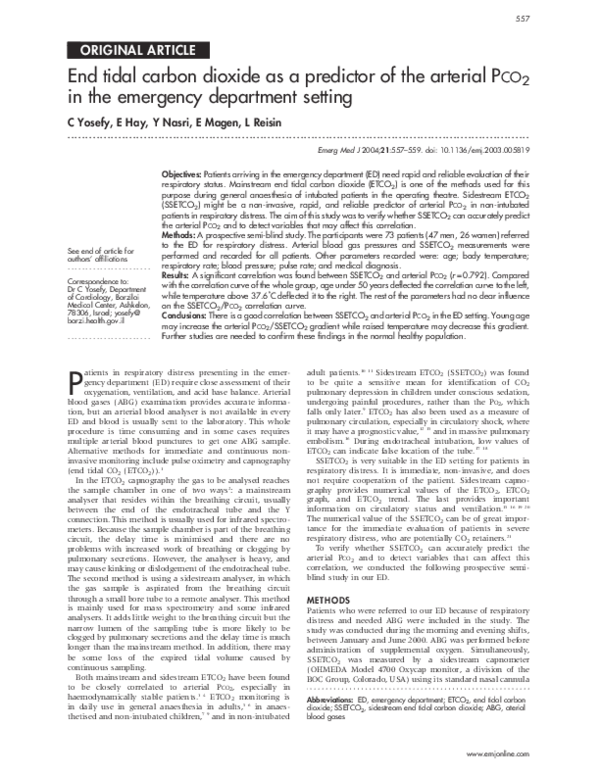 (PDF) Applications of End-Tidal Carbon Dioxide (ETCO2) Monitoring in ...