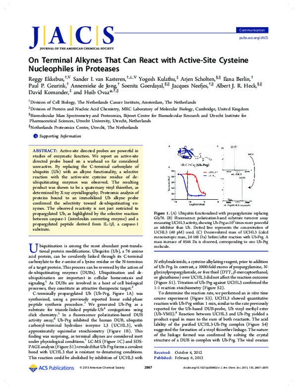 (PDF) On Terminal Alkynes That Can React with Active-Site Cysteine ...