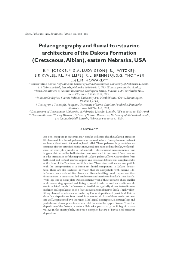 (PDF) Palaeogeography and Fluvial to Estuarine Architecture of the ...