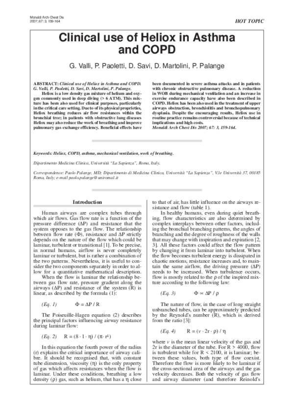 (PDF) Clinical use of Heliox in asthma and COPD