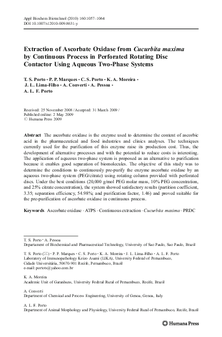 (PDF) Extraction of Ascorbate Oxidase from Cucurbita maxima by ...