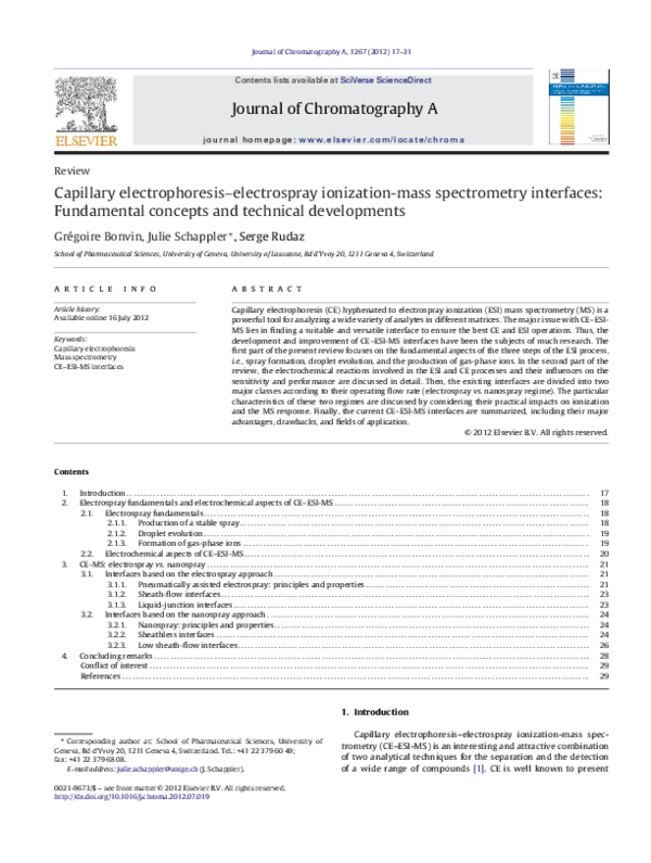 (PDF) Capillary electrophoresis–electrospray ionization mass ...