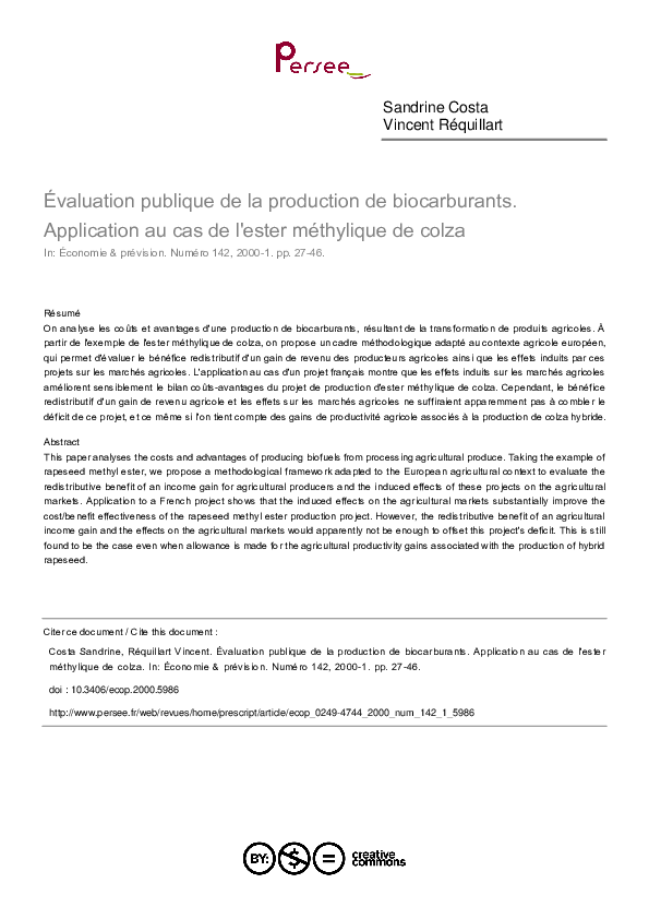 (PDF) Évaluation publique de la production de biocarburants ...