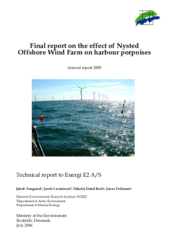 (PDF) Final report on the effect of Nysted Offshore Wind Farm on ...
