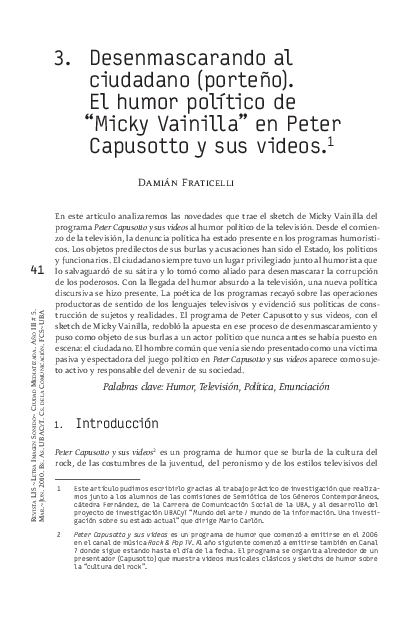 (PDF) Desenmascarando al ciudadano (porteño). El humor político de ...