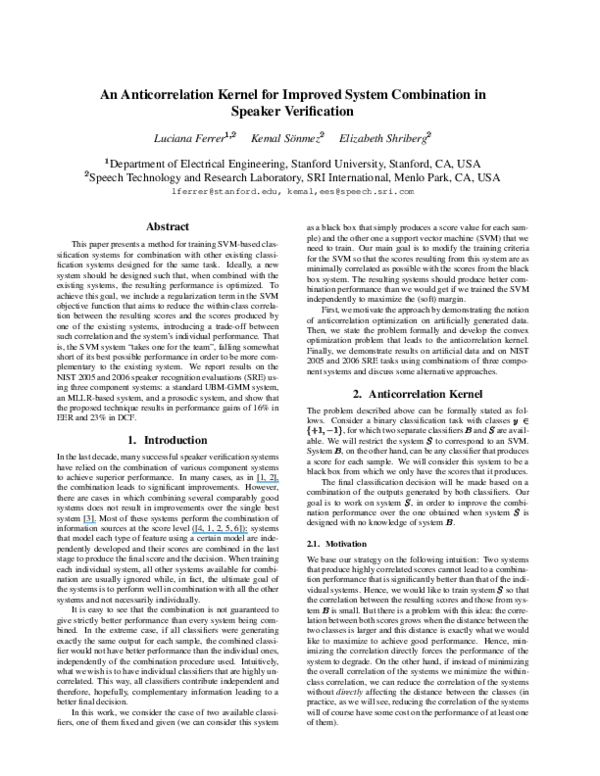 (PDF) An Anticorrelation Kernel for Improved System Combination in ...