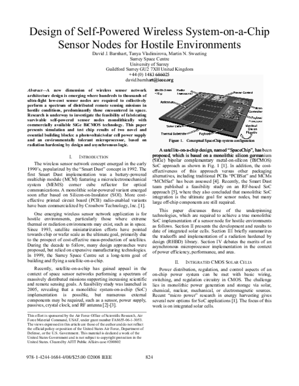 (PDF) System-on-a-Chip Design of Self-Powered Wireless Sensor Nodes for ...