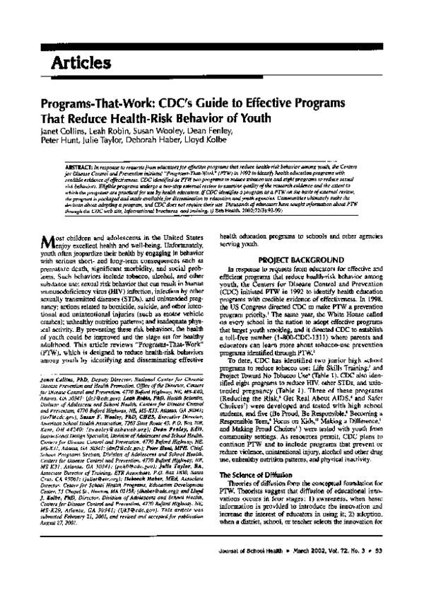 (PDF) Programs-That-Work: CDC's Guide to Effective Programs That Reduce ...