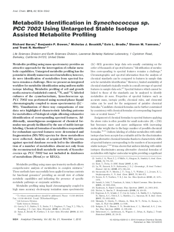 (PDF) Metabolite Identification in Synechococcus sp. PCC 7002 Using Untargeted Stable Isotope ...