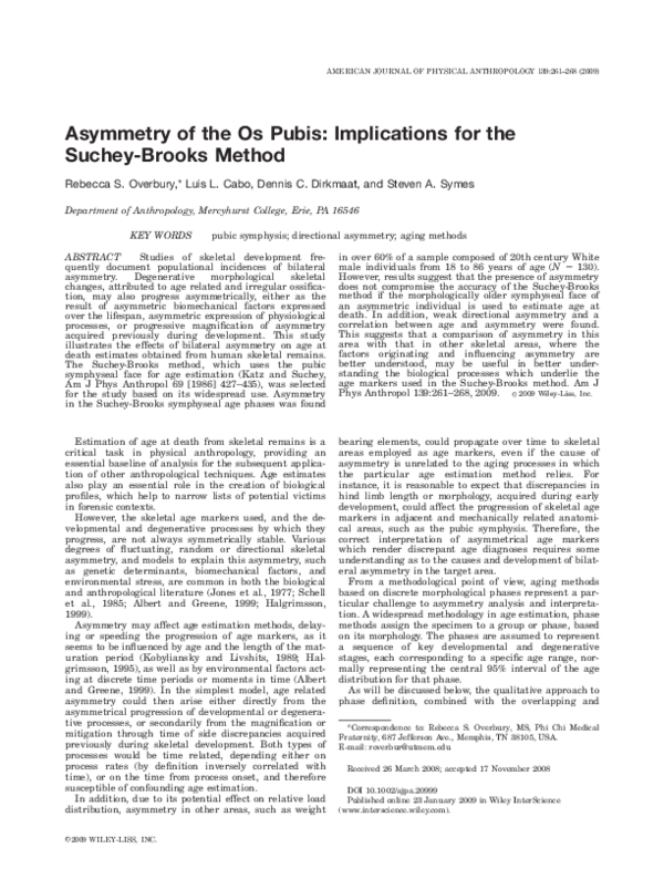 (PDF) Asymmetry of the os pubis: Implications for the Suchey-Brooks method