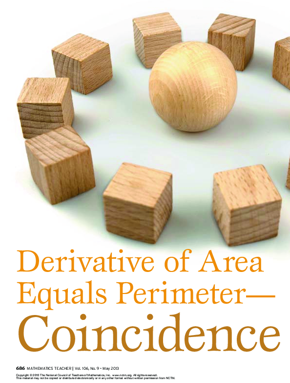 (PDF) Derivative of area equals perimeter--coincidence or rule?