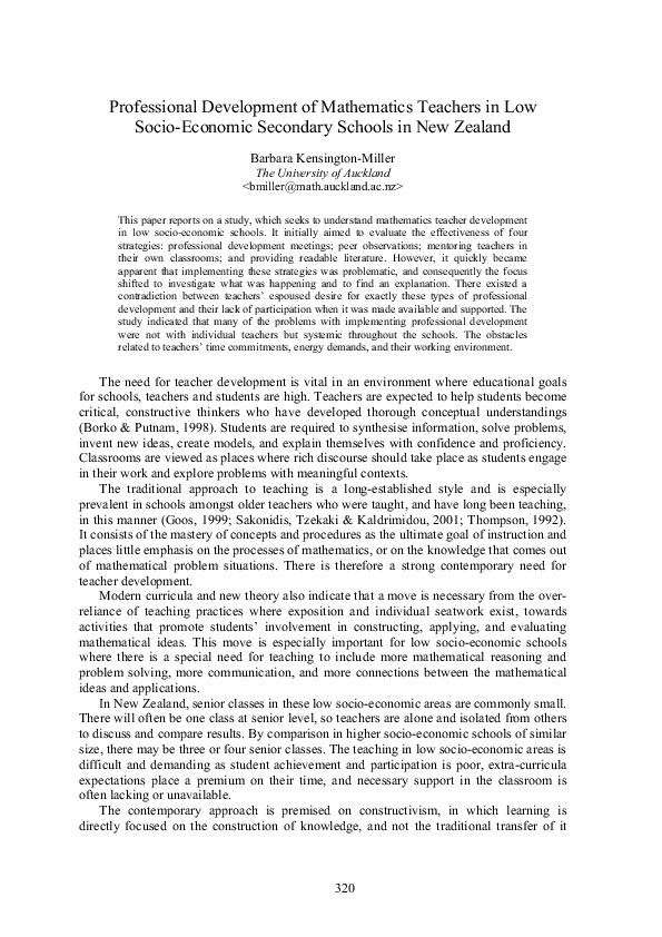 (PDF) Professional Development of Mathematics Teacher Educators: Growth ...