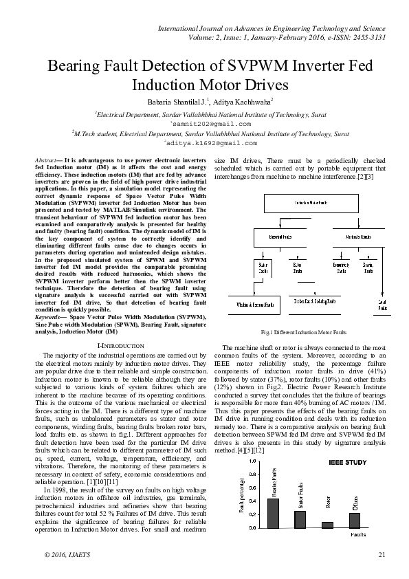 (PDF) Bearing Fault Detection of SVPWM Inverter Fed Induction Motor Drives