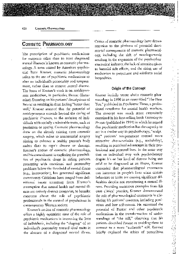 (PDF) Cosmetic Pharmacology