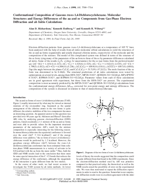 (PDF) Conformational Composition of Gaseous trans- 1,4 ...