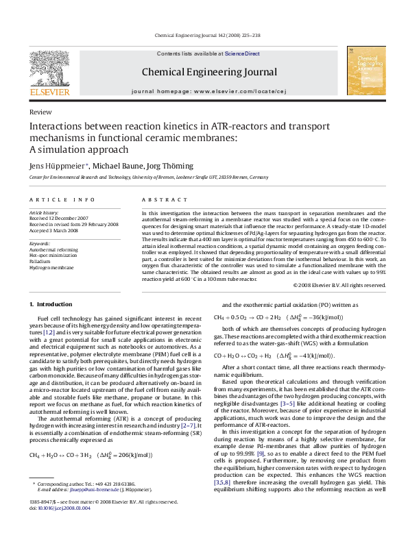 (PDF) Interactions between reaction kinetics in ATR-reactors and ...