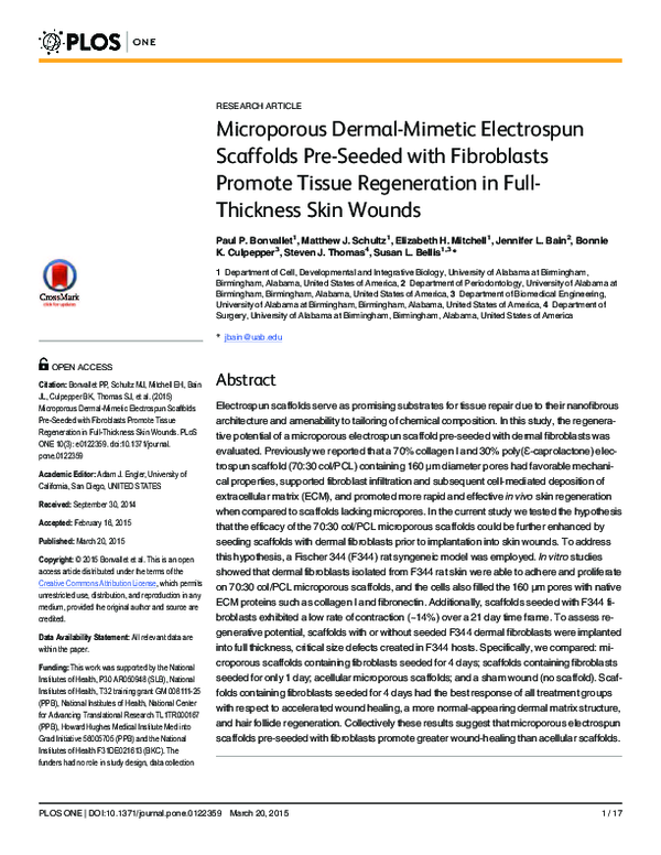 (PDF) Microporous dermal-mimetic electrospun scaffolds pre-seeded with fibroblasts promote ...