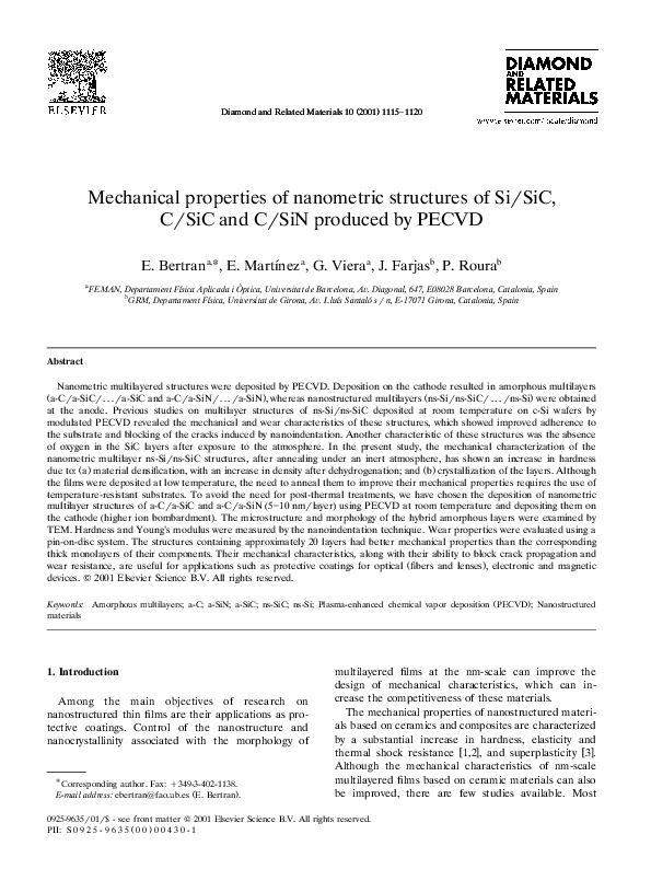 (PDF) Mechanical properties of nanometric structures of Si/SiC, C/SiC ...