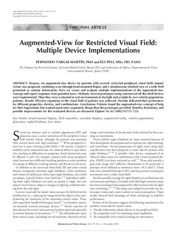 (PDF) Augmented-View for Restricted Visual Field: Multiple Device ...
