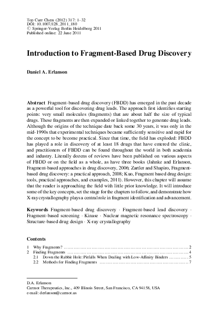 (PDF) Introduction to Fragment-Based Drug Discovery