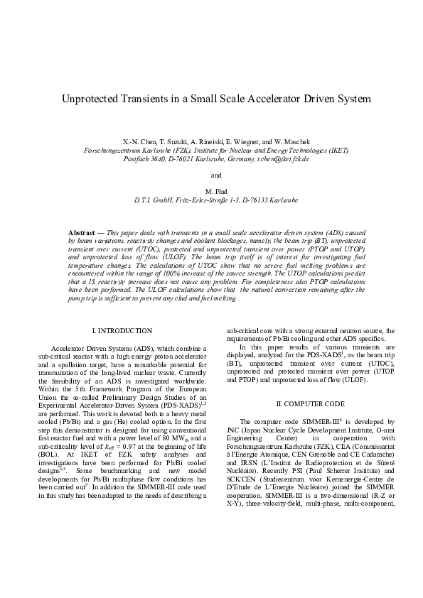 (PDF) Analyses of Beam Trip, Beam Over Current and Unprotected Transient Over Power Transients ...