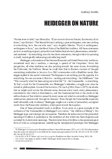 (PDF) Heidegger on Nature