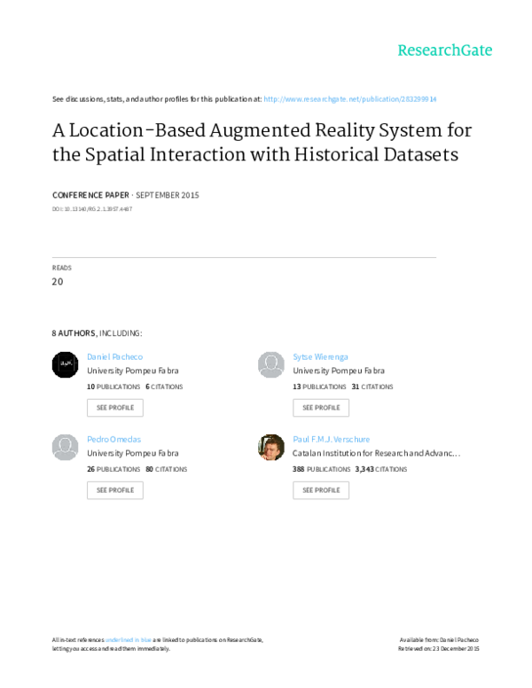 (PDF) A Location-Based Augmented Reality System for the Spatial Interaction with Historical ...