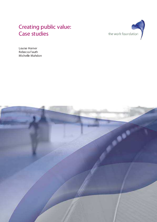 (PDF) Creating public value: Case studies
