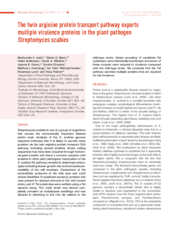 (PDF) The twin arginine protein transport pathway exports multiple ...